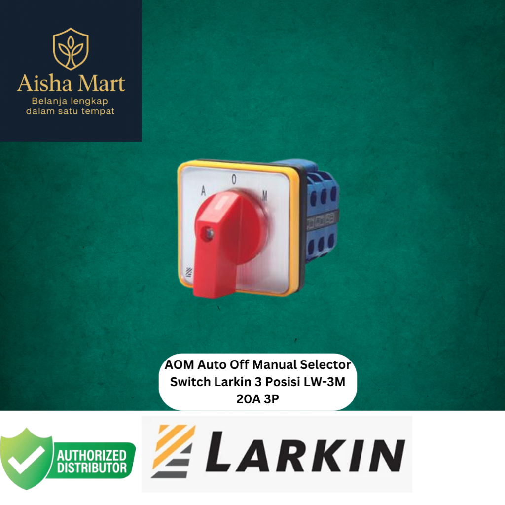 Jual Selector Switch LARKIN LW-3M 3 Posisi AOM – Auto Off Manual 20A 3P ...