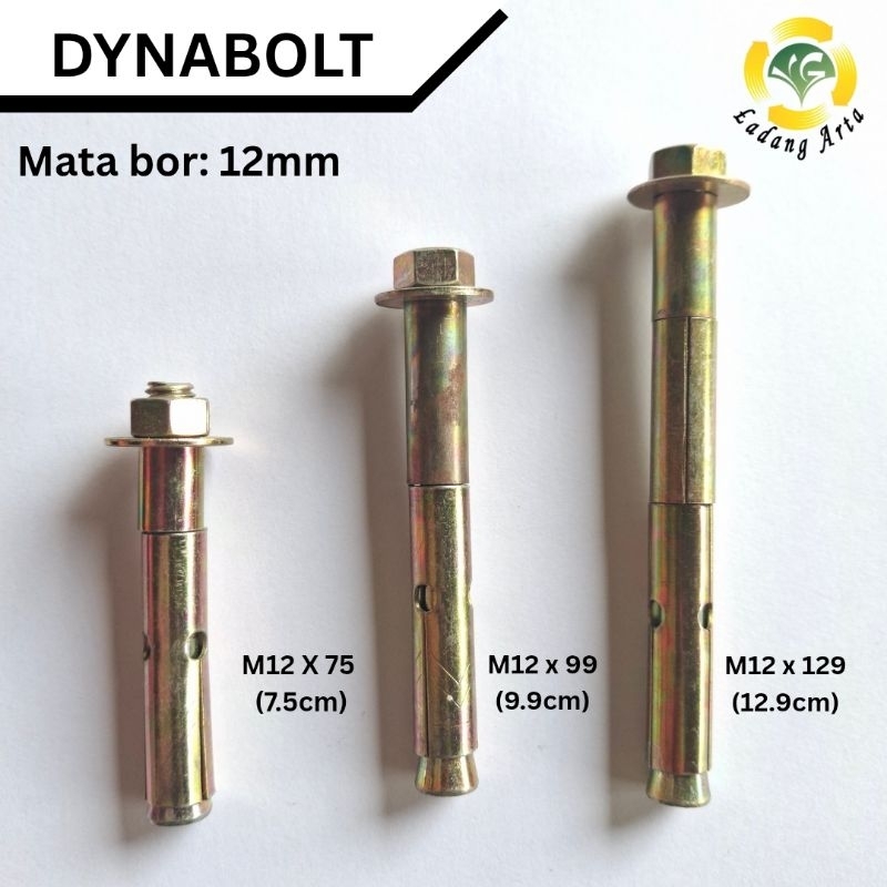 Jual Dynabolt M12 / baut beton/ baut tembok/ M12 X 75/M12 X 99/M12 X ...