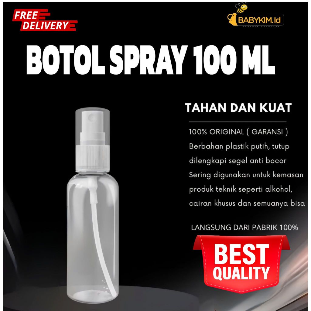 Jual Botol spray 100 ml / Botol PET bening bahan tebal Tutup spray | Shopee Indonesia