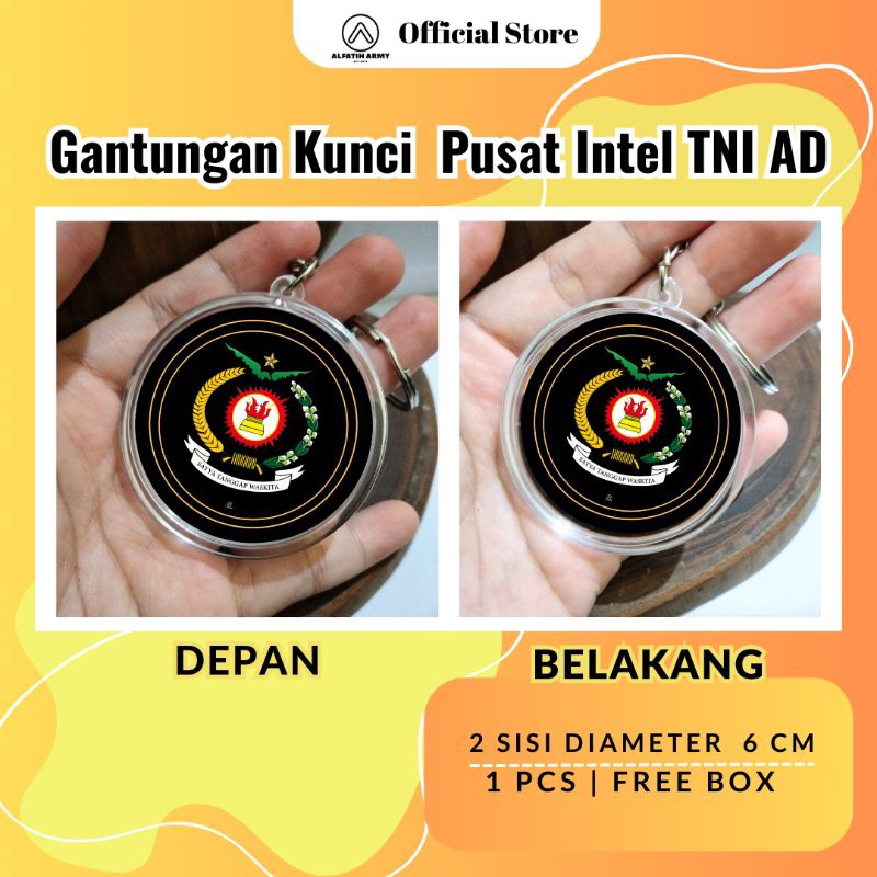 Jual ALFATIH ARMY Gantungan Kunci PUSINTELAD Akrilik 2 Sisi Ring ...