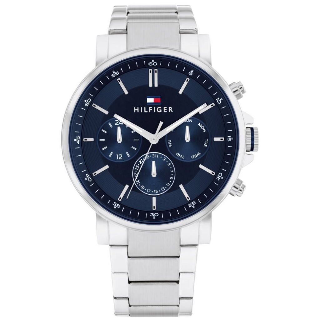 Jual Tommy Hilfiger Tyson Blue Dial Stainless Steel 1710587 | Shopee ...