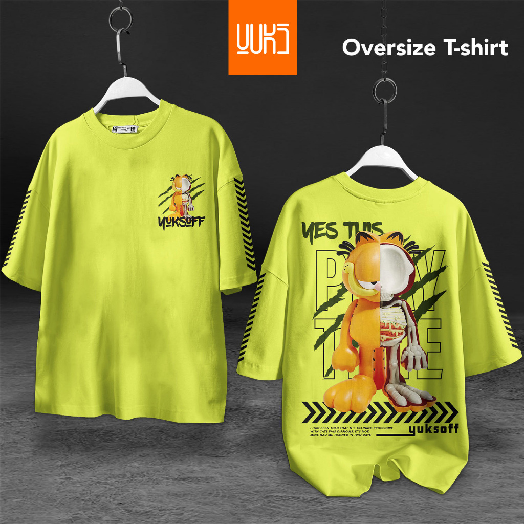 Jual GARFIELD YUKS KAOS OVERSIZE YUKS PRIA WANITA COTTON COMBED 24S ...