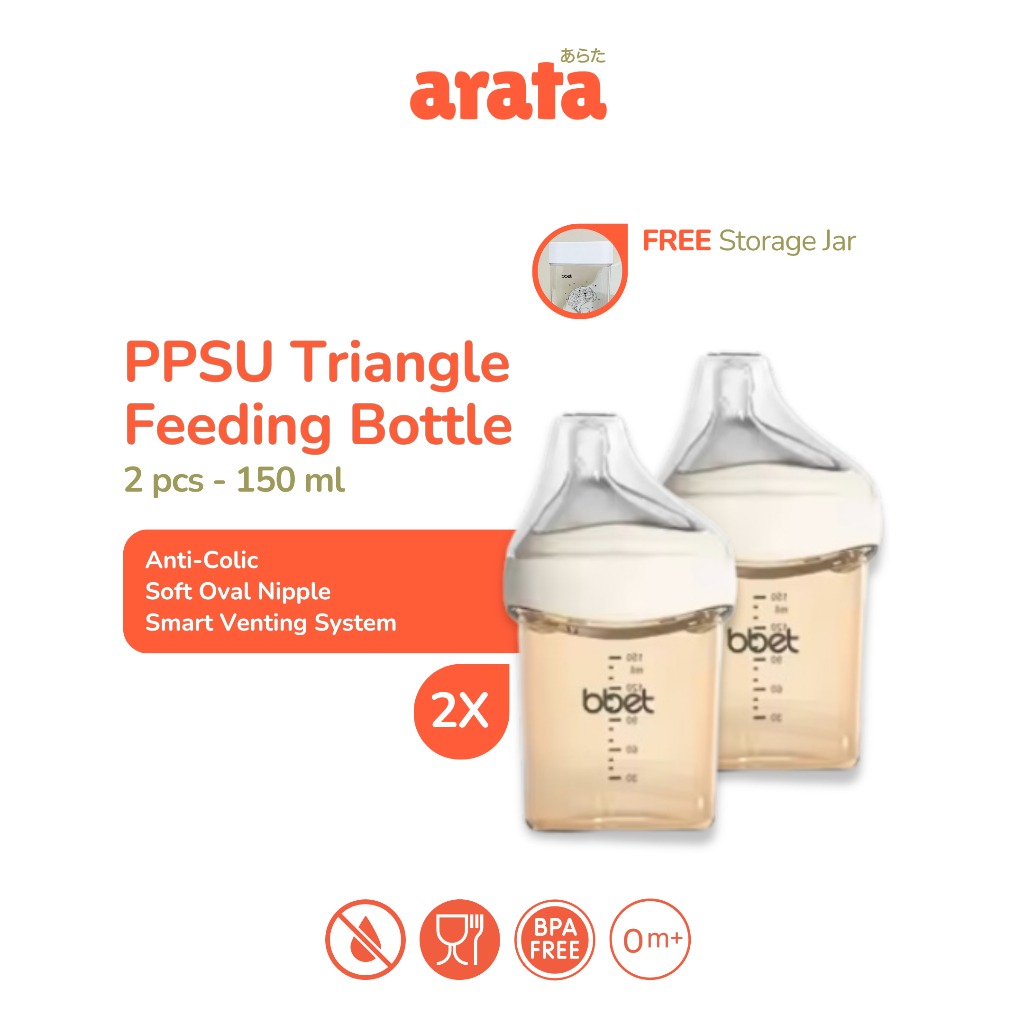 Jual ARATA Botol Susu Bayi Dot Baby Feeding Bottle Triangle PPSU Wide ...