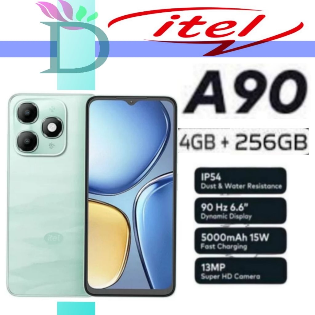 Jual Itel A90 4/256 | 90 Hz 6,6 Inc | 13 MP Camera | Garansi resmi Itel Indonesia | Shopee Indonesia
