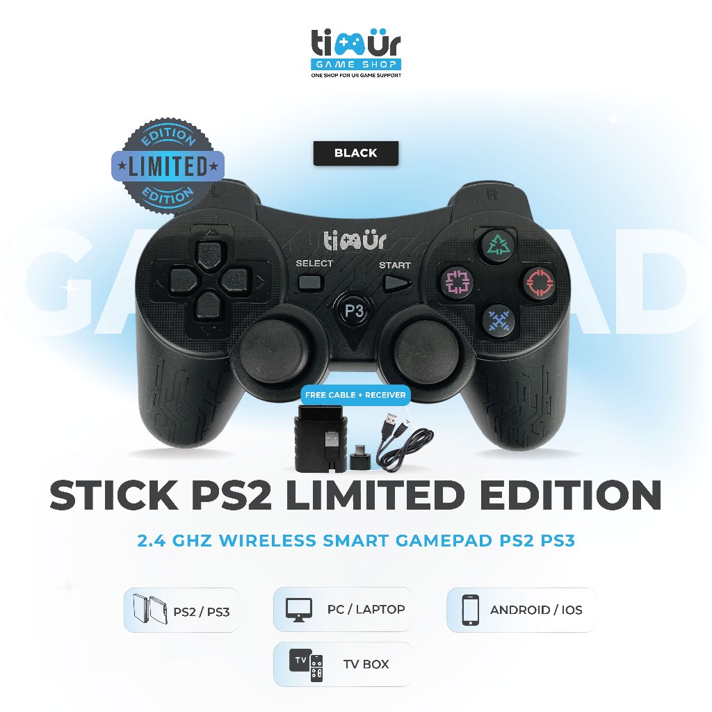 Jual Stick Stik Controller Gamepad PS2 PS3 PC Android IOS Wireless ...