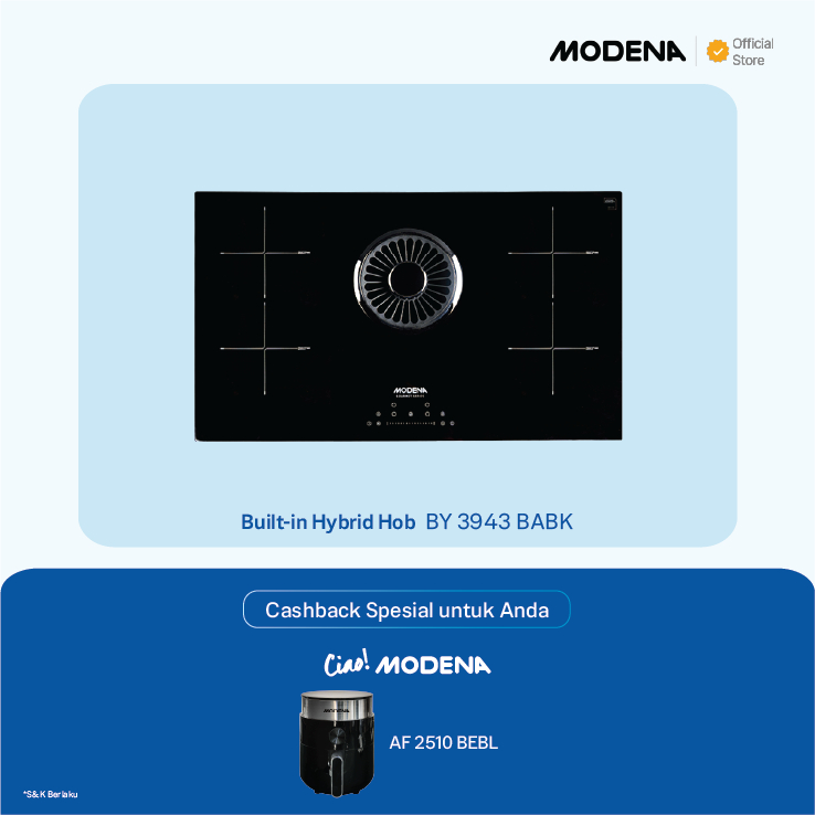 Jual MODENA Built-in Hybrid Hob - BY 3943 BABK | Shopee Indonesia