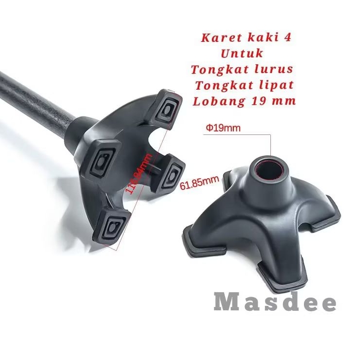 Jual karet tongkat lurus,tongkat lipat ( lobang 19 mm ) model karet ...