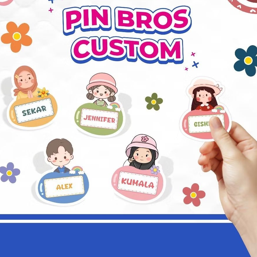 Jual Pin Bross akrilik Custom foto dan nama tebal 3mm | Shopee Indonesia