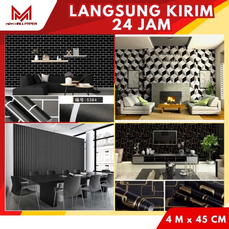 Jual Wallpaper Dinding Hitam Wallpaper Dinding Doff (COD & IBSTANT ...