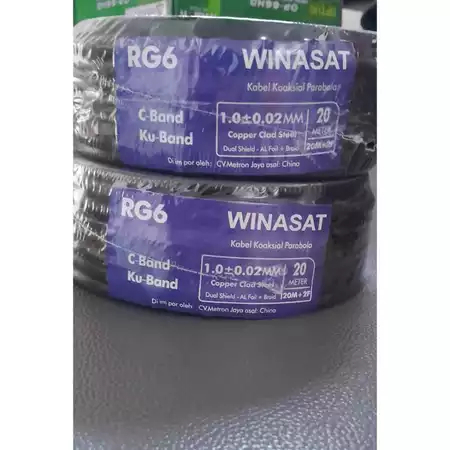 Jual KABEL PARABOLA RG6 WINASAT 2F connector 20 Meter | Shopee Indonesia