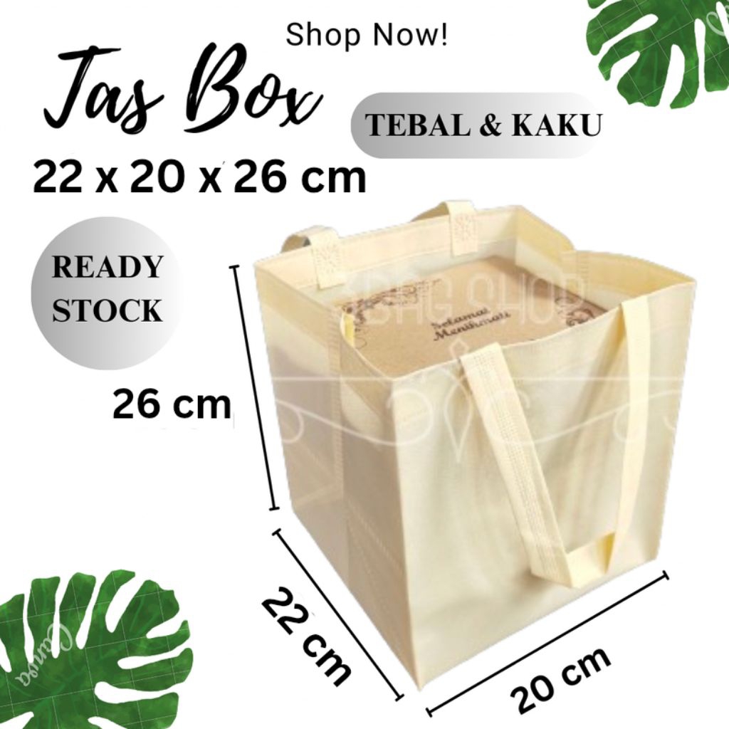 Jual Tas Hajatan 20x20 cm Tinggi 26 cm / Tas Nasi Kotak / Tas Spunbond / Goodie Bag / Tas ...