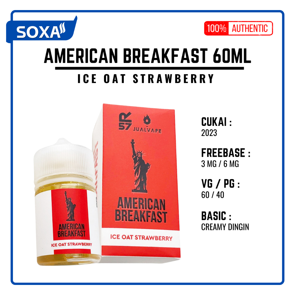 Jual LIQUID AMERICAN BREAKFAST 60ML - ICE OAT STRAWBERRY | Shopee Indonesia