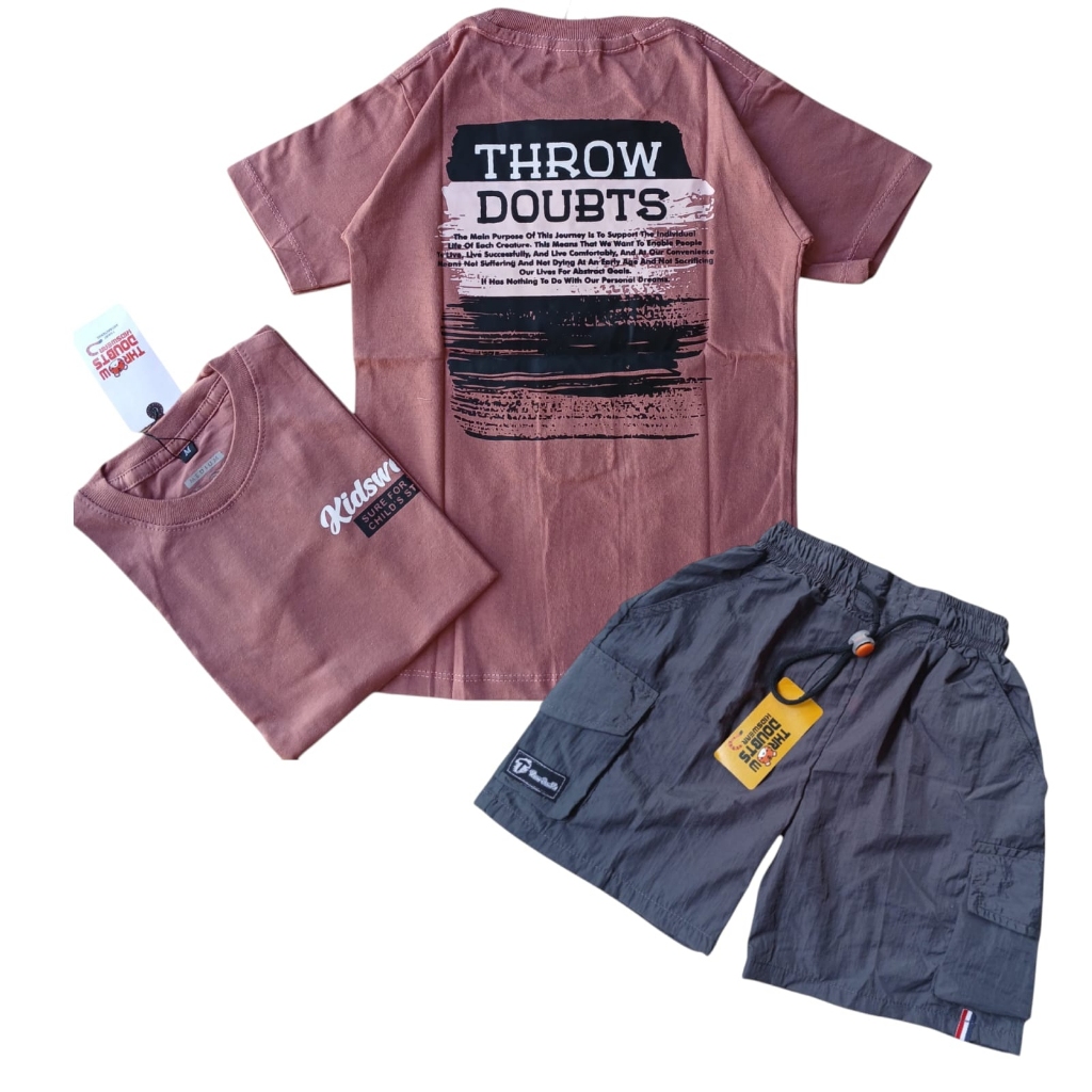 Jual Gigglenest - Setelan Kaos Dusty Pink Dan Dusky Crinkle Cargo ...