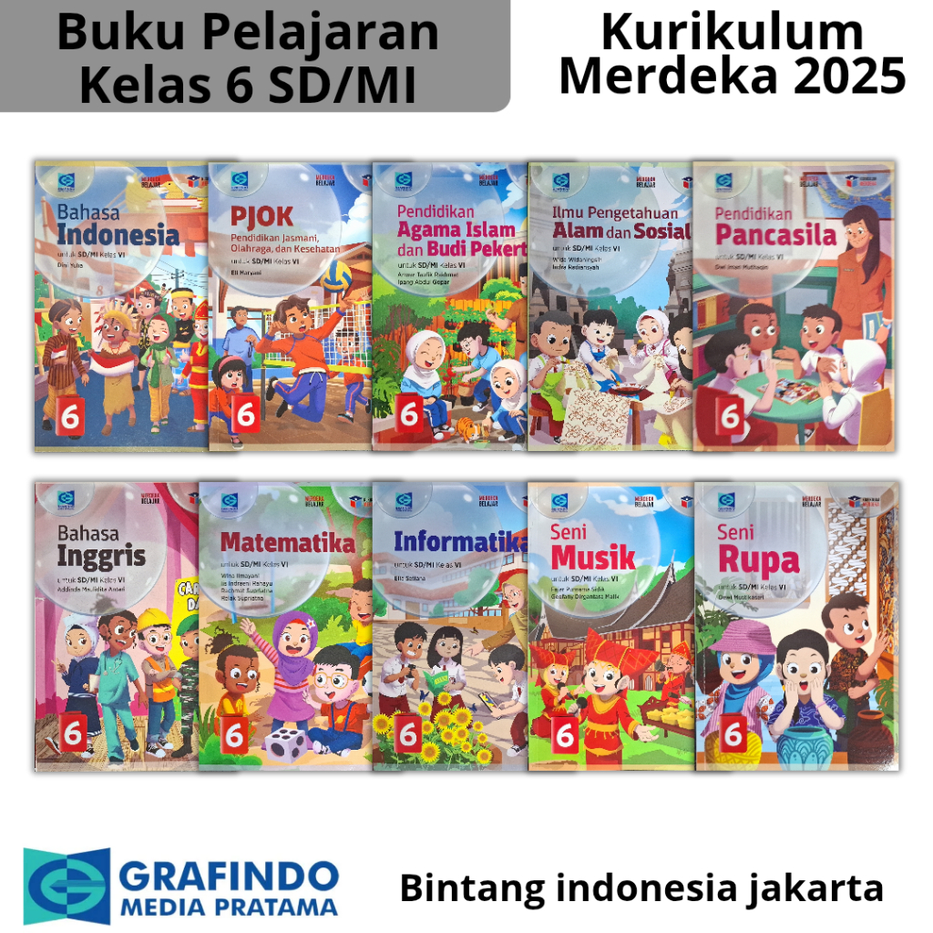 Jual GRAFINDO - BUKU PELAJARAN KELAS 6 SD/MI KURIKULUM MERDEKA ( REVISI 2025 ) | Shopee Indonesia