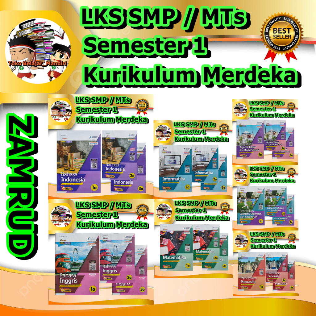 Jual LKS SMP/MTs Kelas 7, 8, 9 Semester 1 Kurikulum Merdeka Zamrud ...