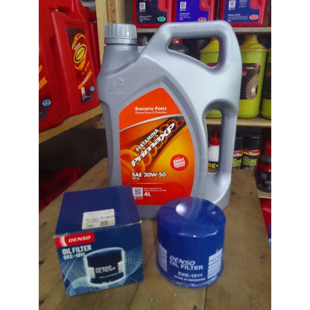Jual Paket Oli PrimaXP Original 4L + Filter Oli Original Denso ...