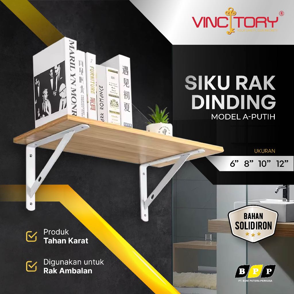 Jual Bracket Besi Siku Rak Dinding Tempel Hitam Dan Putih | Ambalan ...