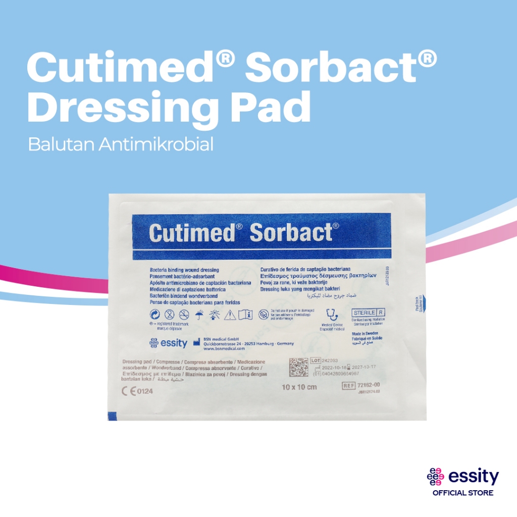 Jual Essity Cutimed® Sorbact® Dressing Pad 10Cm X 10Cm - Pelindung Luka ...