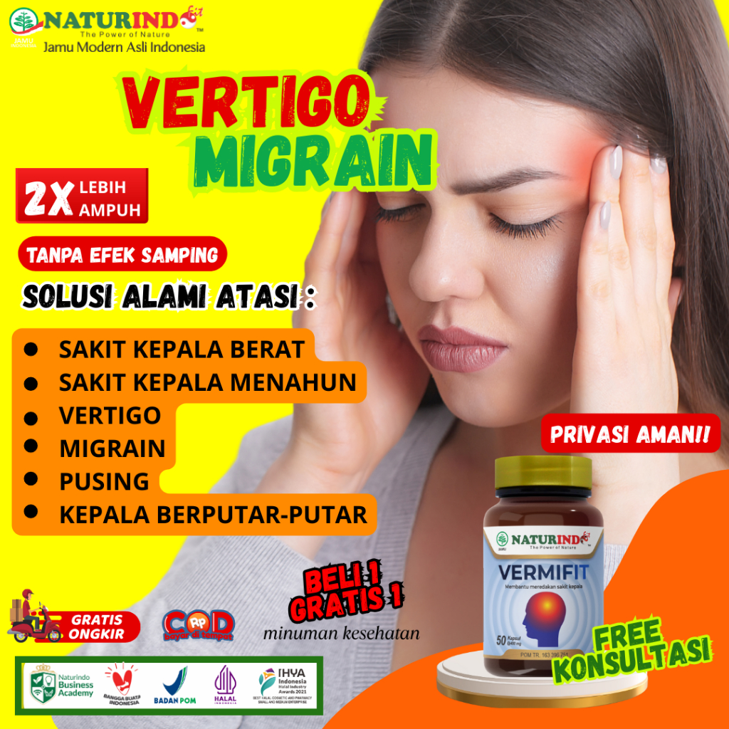 Jual Obat Sakit Kepala Vertigo Migrain Pusing Pening Menahun Herbal ...