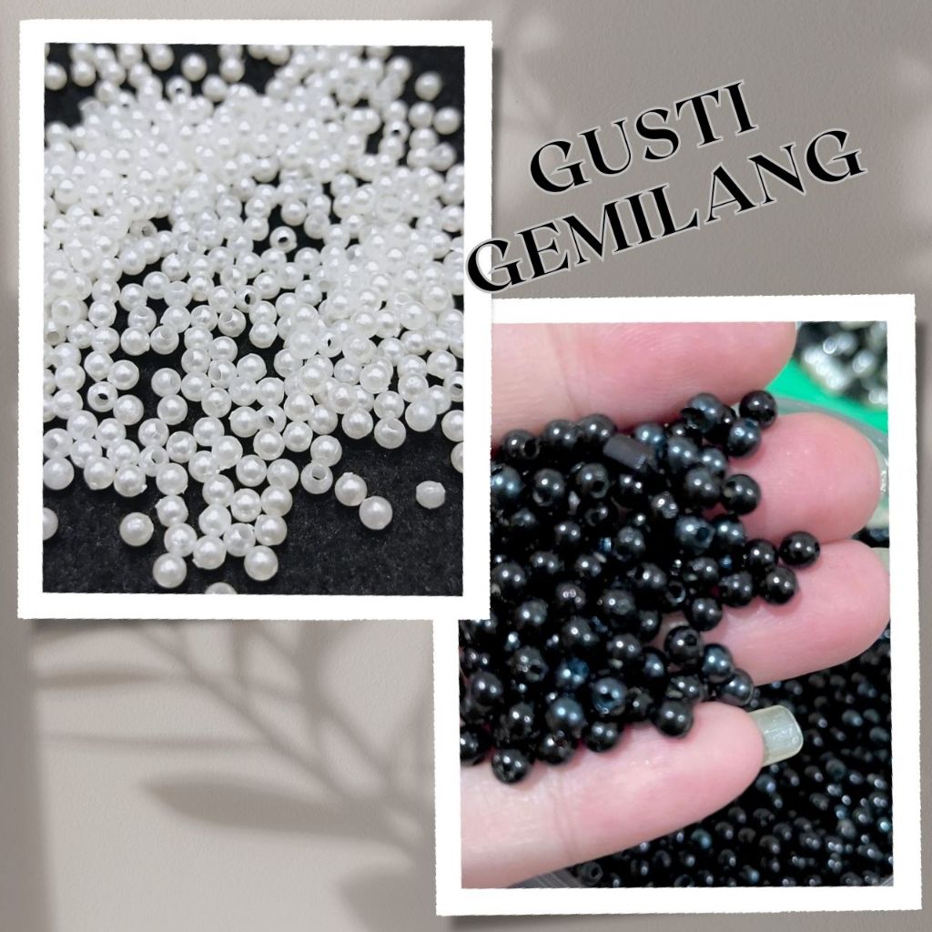 Jual 10gr Mote Manik Abs 4mm BW dan Hitam Mote Mutiara Sugus 10gr 4mm ...
