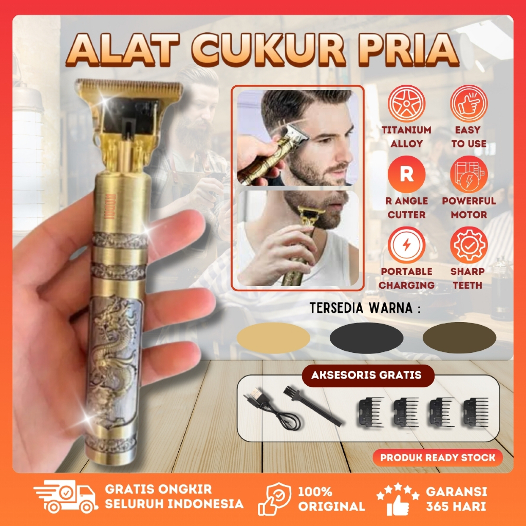 Jual KODAI Alat Cukur Pria T9 Vintage USB Mesin Cukur Jenggot Rambut ...