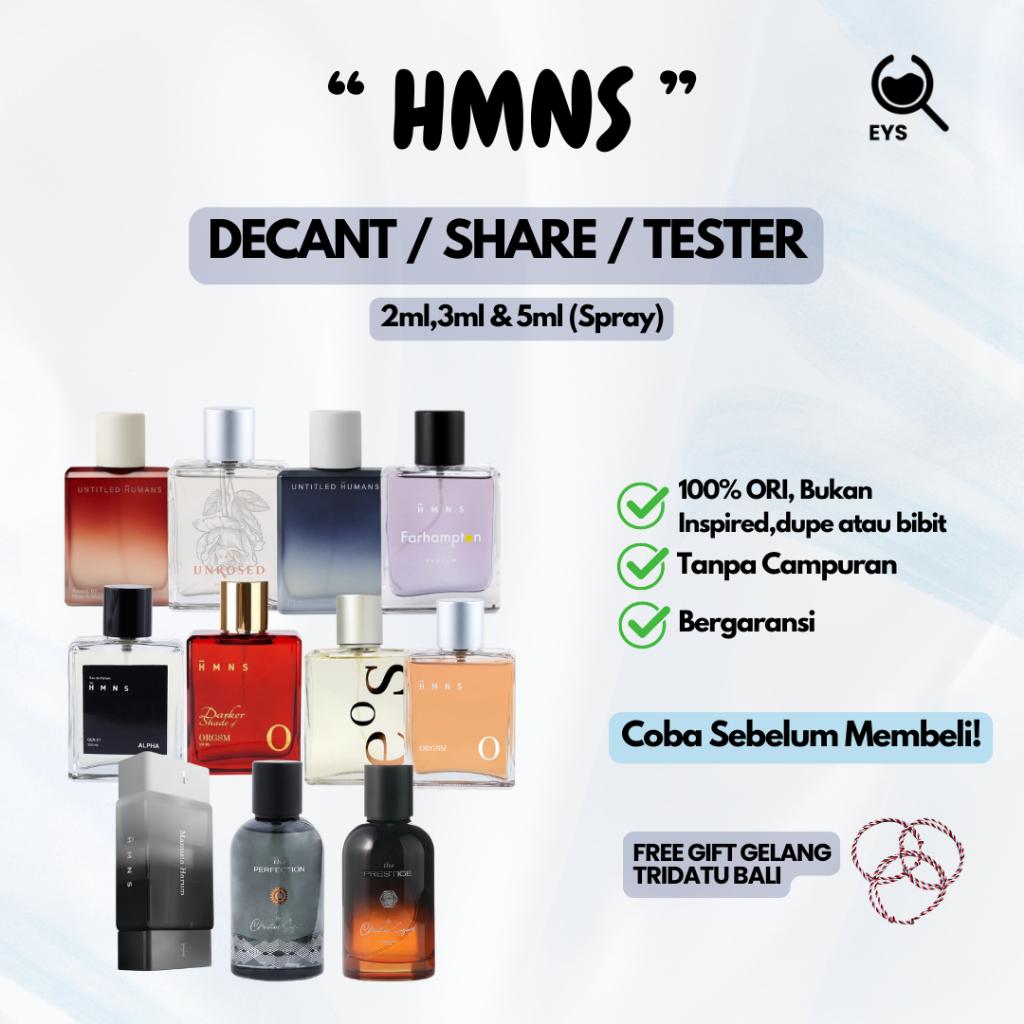 Jual Decant HMNS Parfume - 2ml 3ml 5ml (Share in jar / Travel Size ...