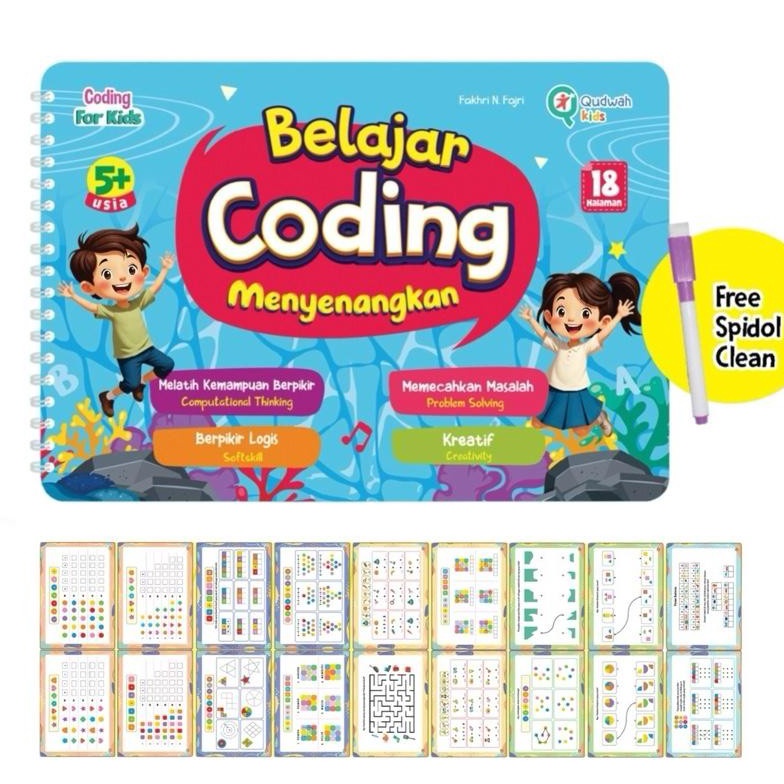 Jual KODE V94V Buku Anak Coding for Kids Stimulus Kecerdasan Berfikir Brain Gym Bonus Spidol ...