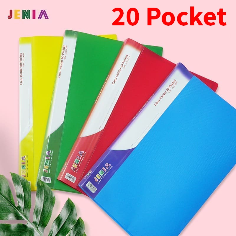 Jual Map Clear Holder Jenia F4 Folio 20 Pocket Display Book Document ...