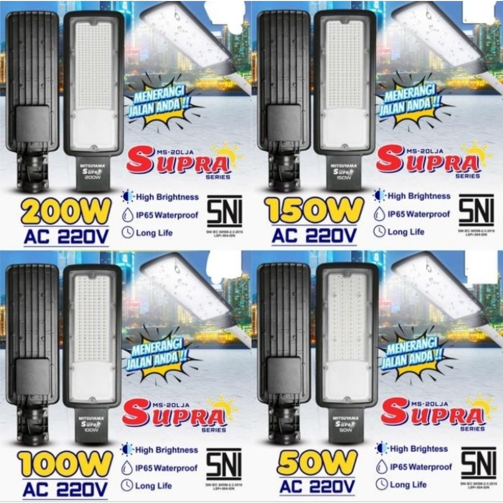 Jual Mitsuyama Lampu Jalan PJU LED 50W 100W 150W 200W IP65 PUTIH SNI | Shopee Indonesia
