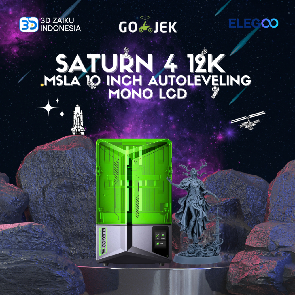 Jual ELEGOO Saturn 4 12K MSLA 10 inch Autoleveling Mono LCD 3D Printer Resin | Shopee Indonesia