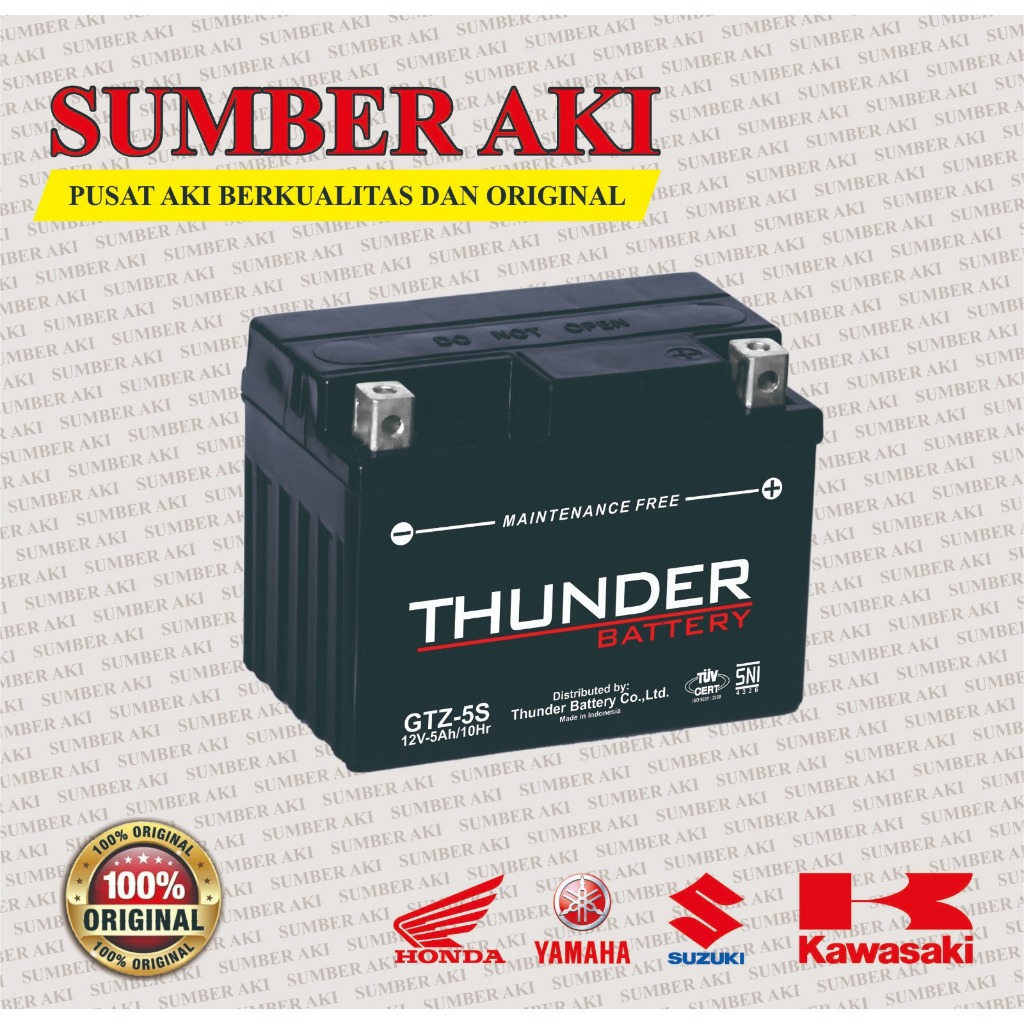 Jual Aki Motor THUNDER MF GTZ5S ORIGINAL MIO SOUL MIO J REVO BEAT FI ESP JUPITER Z Mx KING ...