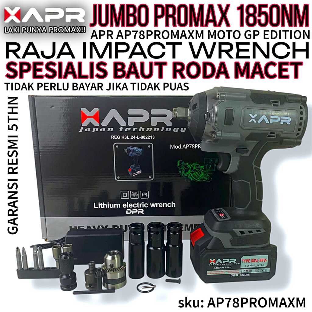 Jual APR BOR IMPACT WRENCH JUMBO AP78PROMAXM GP EDITION 1850NM ...