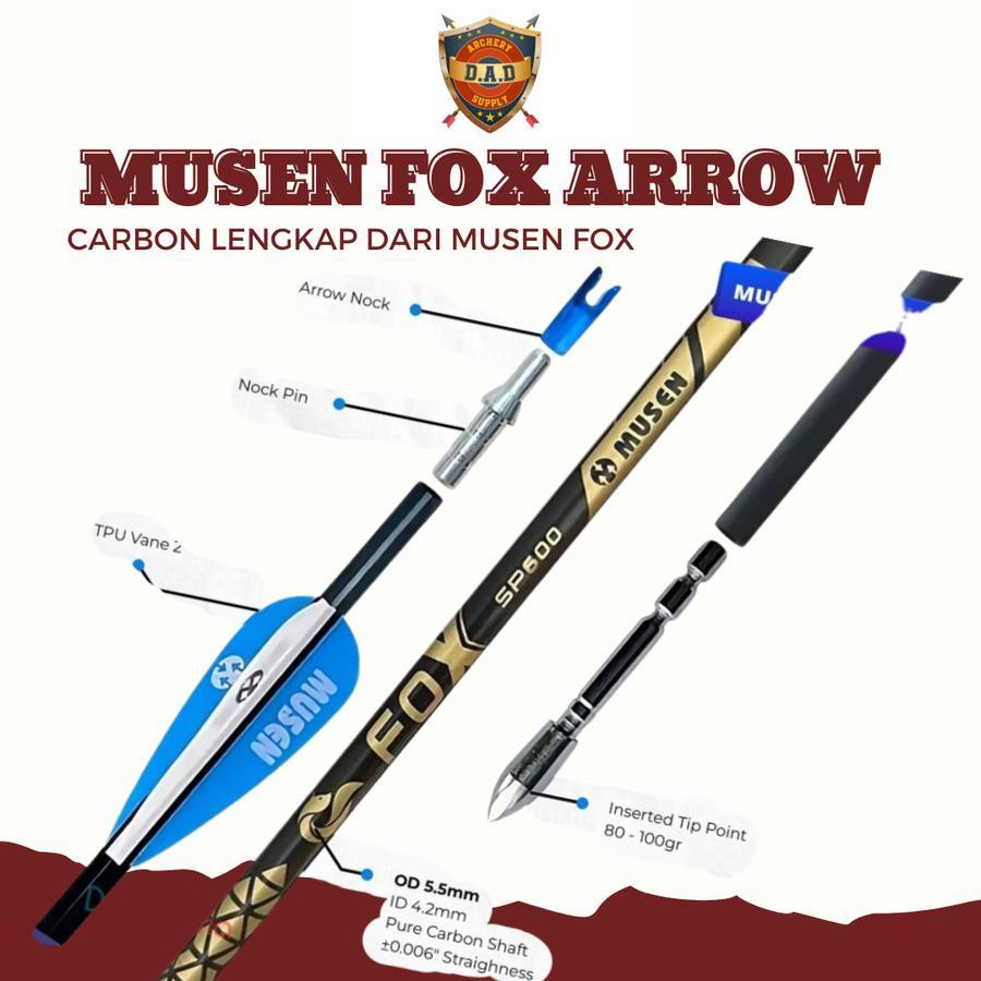 Jual ARROW MUSEN FOX CARBON / MUSEN FOX ARROW CARBON LENGKAP ANAK PANAH ...