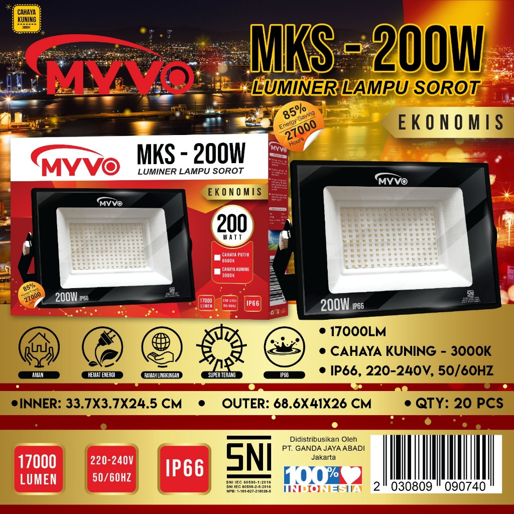 Jual Myvo Lampu Sorot 10w 20w 30w 50w 100w Lampu Flood Kap sorot Light IP66 | Shopee Indonesia
