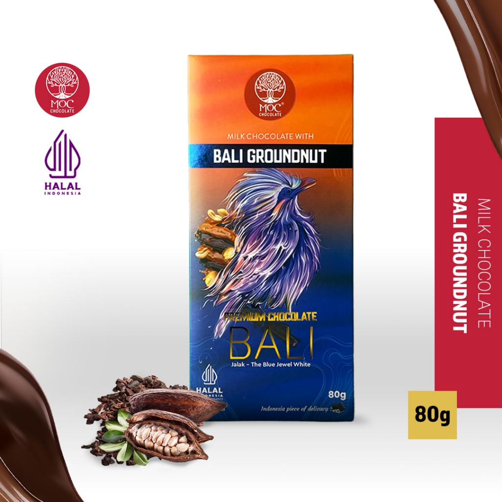 Jual MOC Chocolate Filled Bars - Milk Chocolate with Bali Groundnut 80 ...