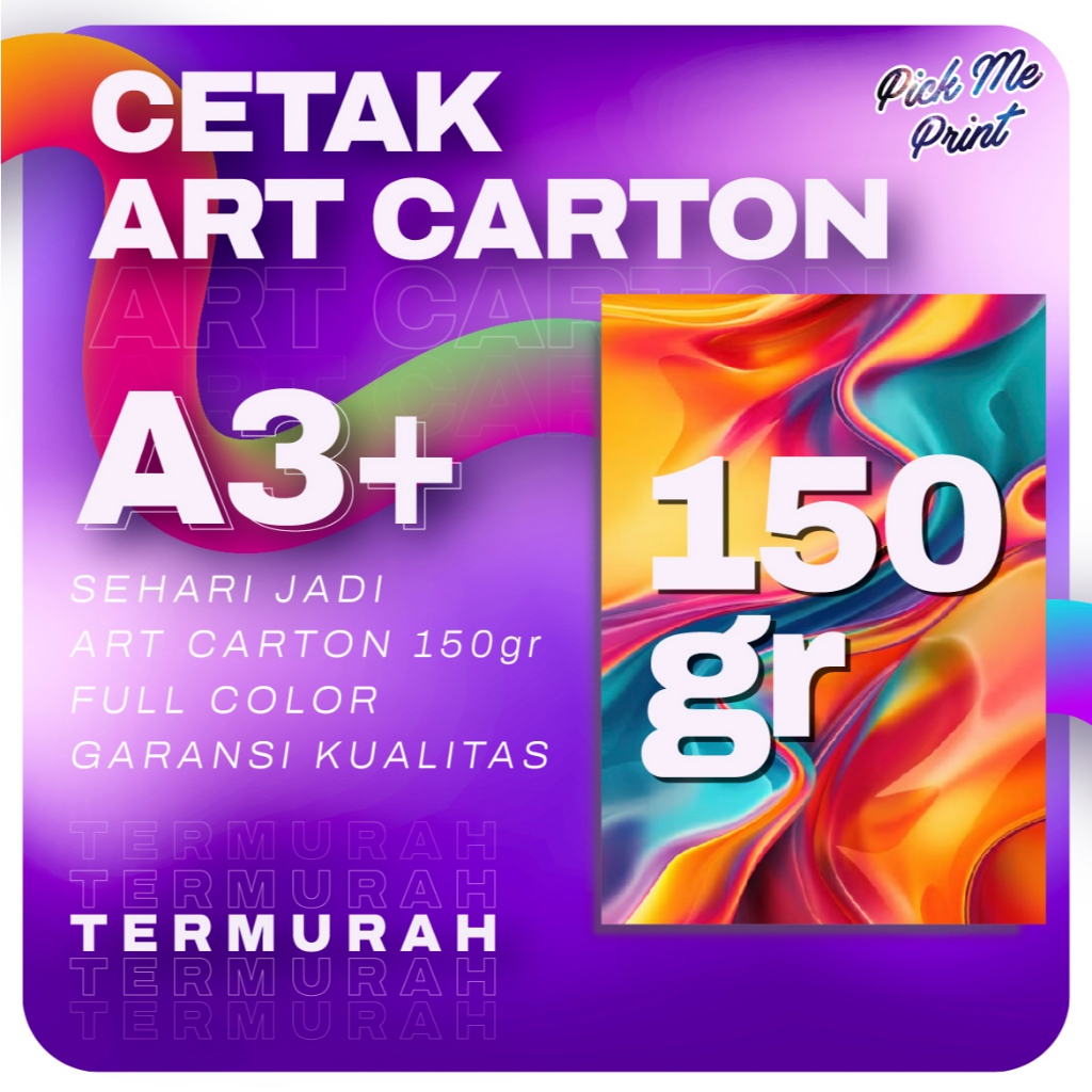 Jual Cetak ART CARTON 150 Gr 1 Sisi A3+ Digital Printing Full Color ...