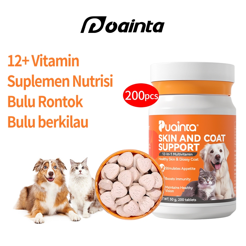 Jual PUAINTA Vitamin Bulu Kucing Anjing Rontok Multivitamin untuk Anjing dan Kucing Mengandung ...