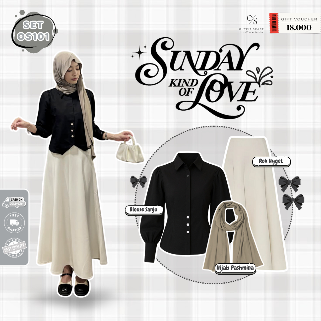 Jual One Set Wanita Kekinian Korea Hijab | Sanju Blouse Hitam, Hijab ...