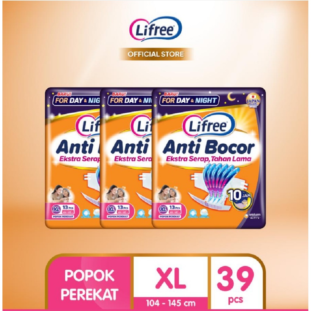 Jual [ 3 Packs ] Popok Dewasa Lifree Perekat - XL 13 - [Bundle ...