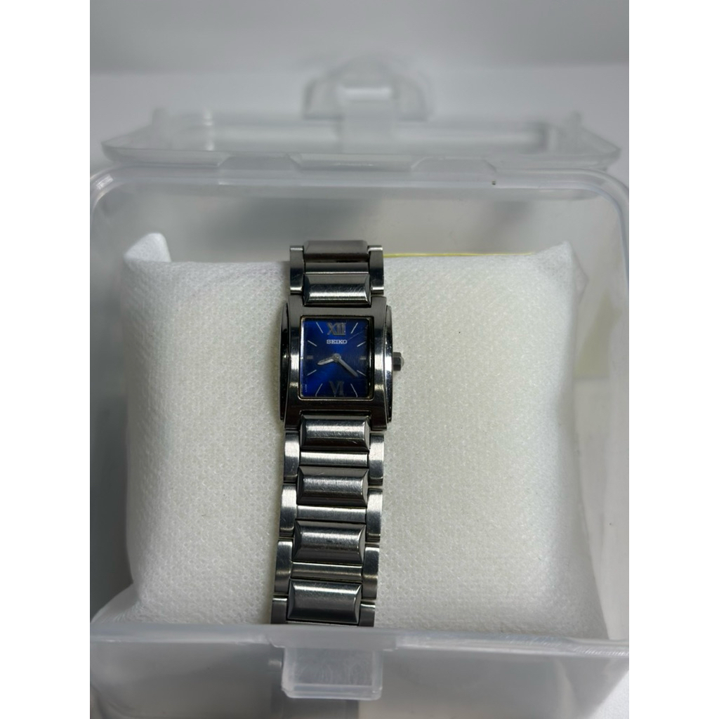 Jual Seiko Rectangular Women Quartz Dress Watch Blue Dial SUJB21P1 ...