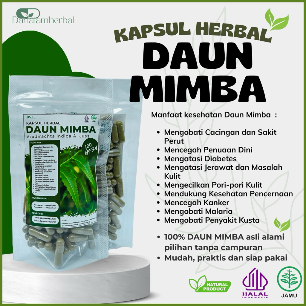 Jual Kapsul Herbal DAUN MIMBA isi 100 kapsul | Kapsul Sejuta manfaat ...