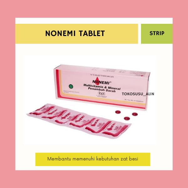 Jual NONEMI STRIP 10 TABLET / MULTIVITAMIN & MINERAL ZAT BESI | Shopee ...