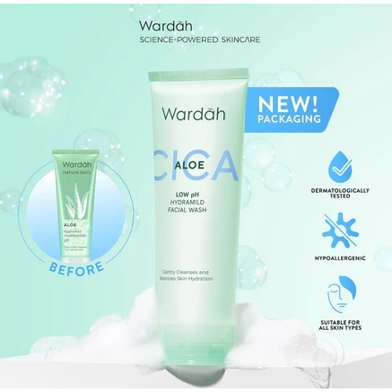 Jual Wardah Cica + Aloe Low pH Hydramild Facial Wash Nature Daily ...