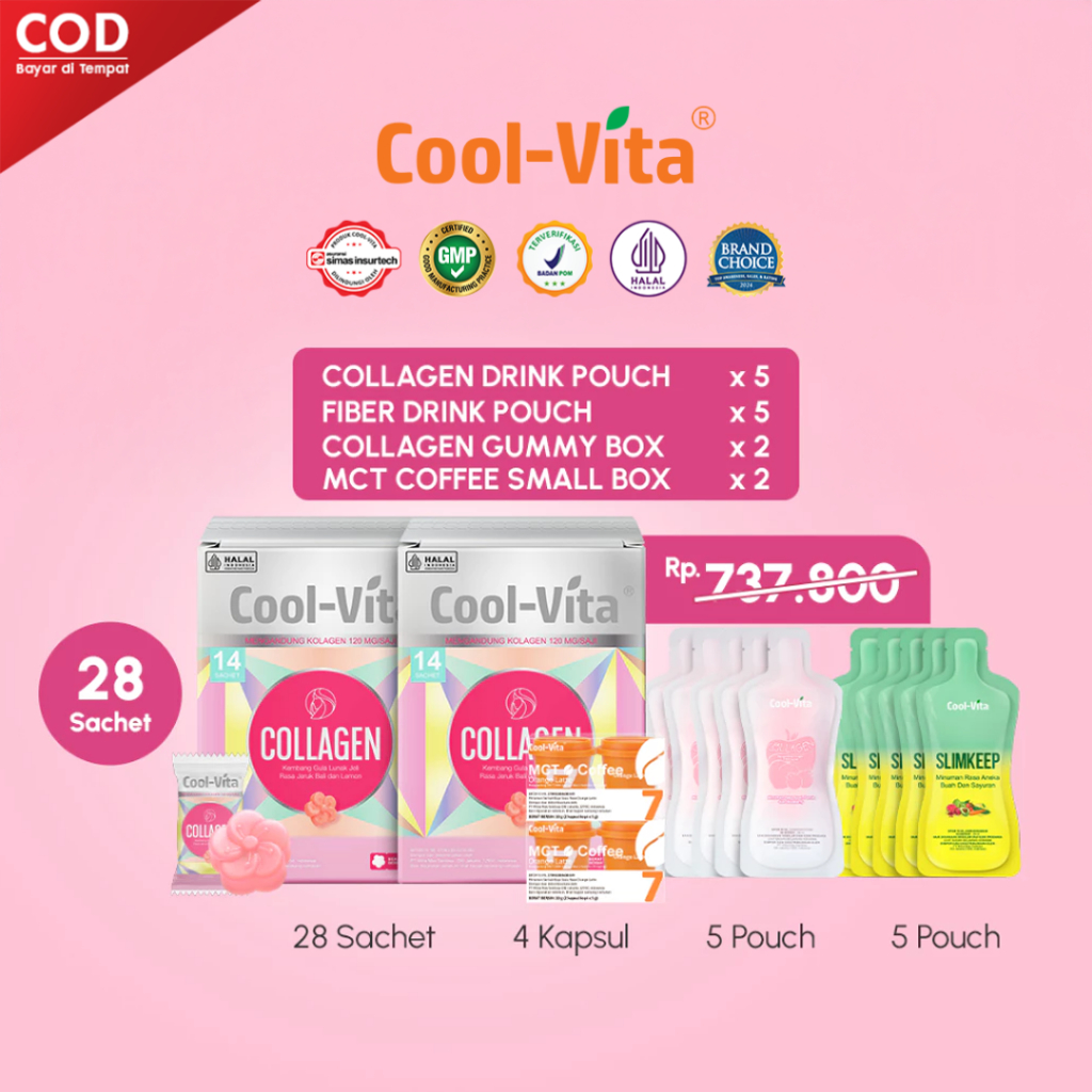 Jual Coolvita Bundling 2 Box Collagen Gummy + 5 Pouch Collagen RTD + 5 ...