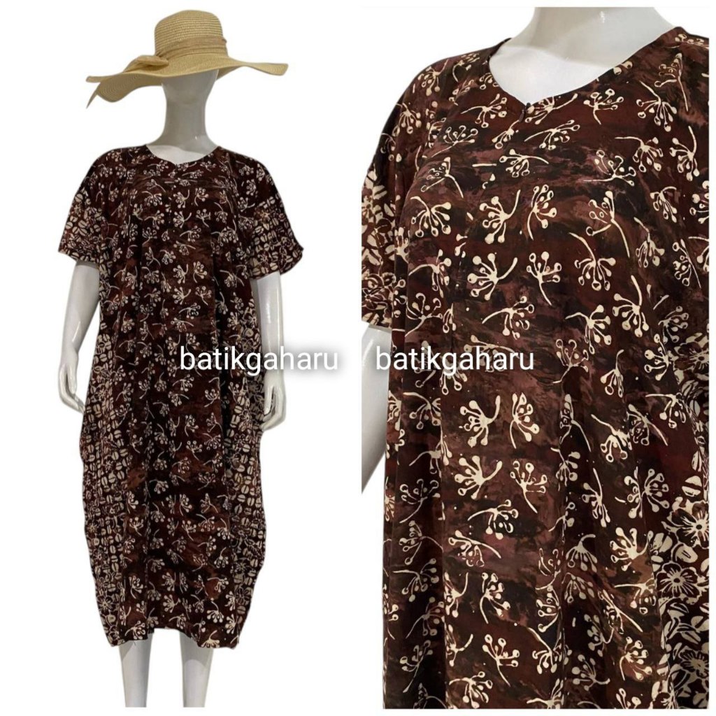 Jual Daster Batik Lowo Cap Resleting Depan Busui Daster Kalong ...