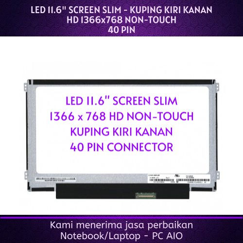 Jual LED LCD 11.6 ASUS X200 X200C X200CA X200M X200MA Kuping Kiri Kanan HD 1366x768 Slim 40pin ...