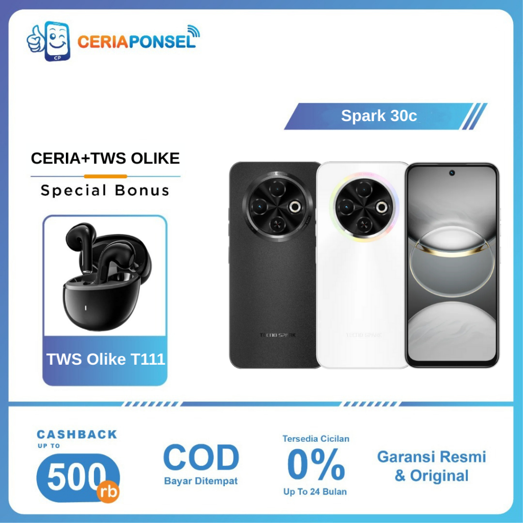 Jual Tecno Spark 30c 4G 6/128GB Helio G8, 5000mAh, 48 MP SONY IMX582 ...