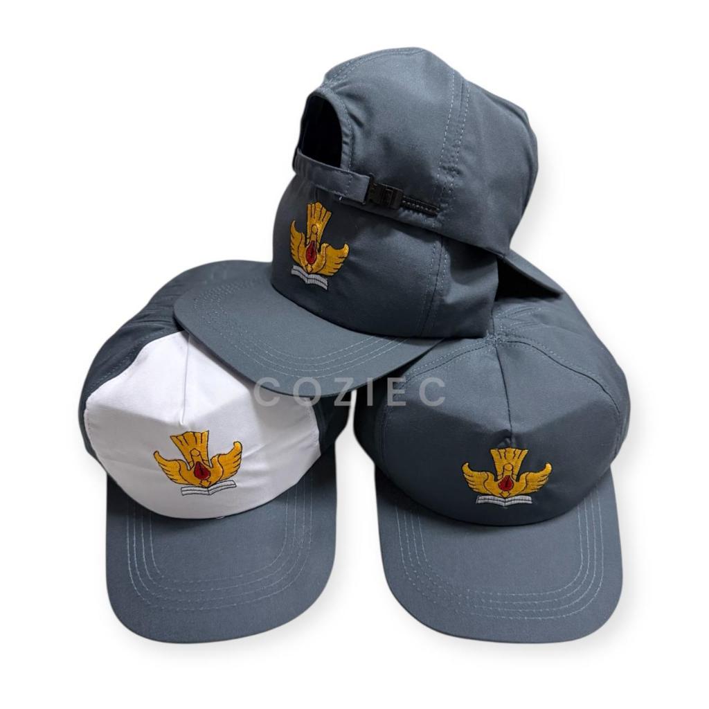 Jual COZIEC - Topi Sekolah Anak SMA - Topi Sekolah Putih Abu abu Anak ...