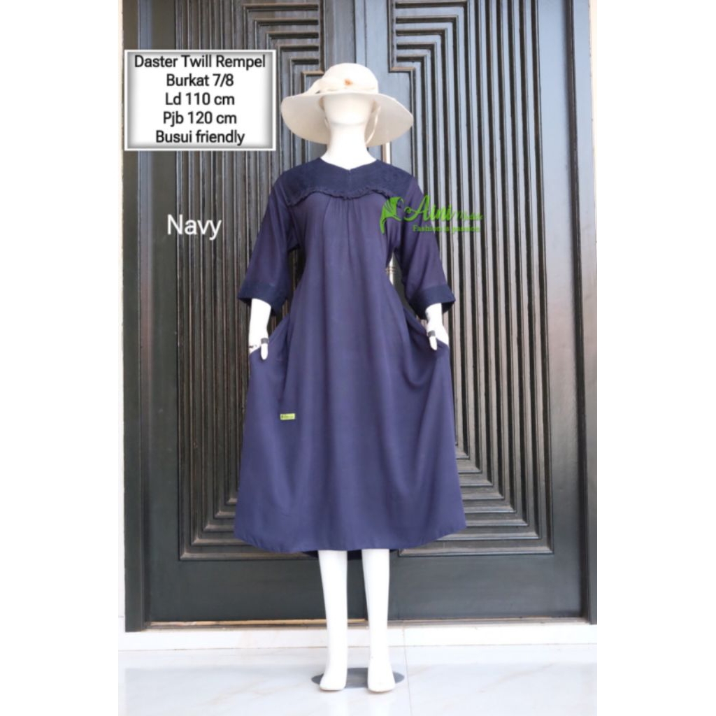 Jual Daster twill rempel kombi burkat lengan 7/8 aini modiste | Shopee ...