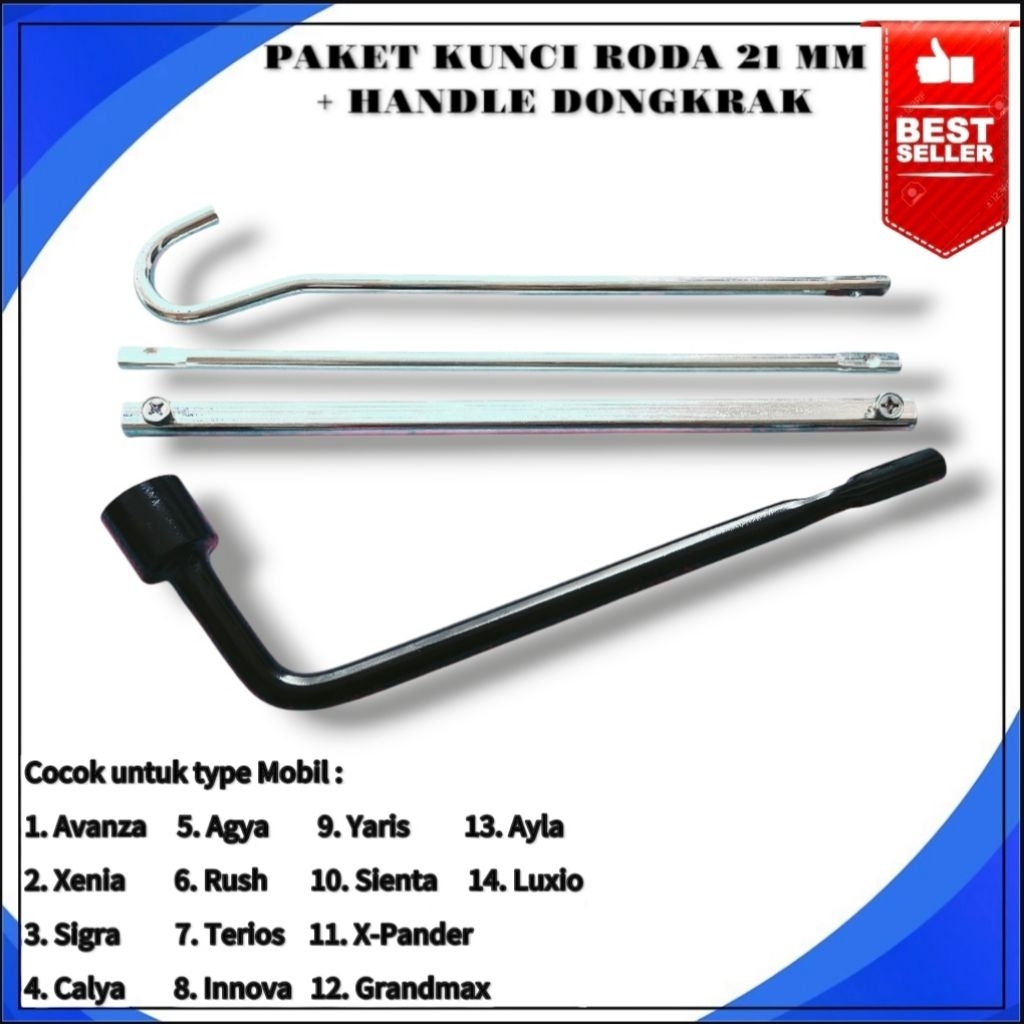 Jual PAKET KUNCI RODA 21 MM & HANDLE DONGKRAK BERKUALITAS BEBAS KARAT ...